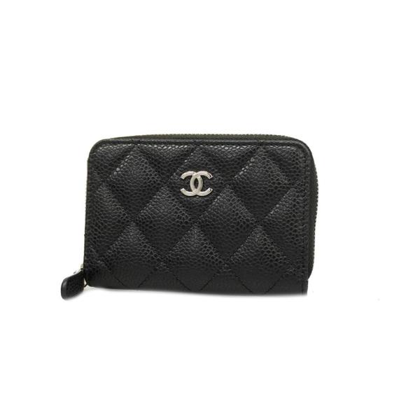 CHANEL | Accessories | Chanel Coin Case Matelasse Caviar Skin Black ...